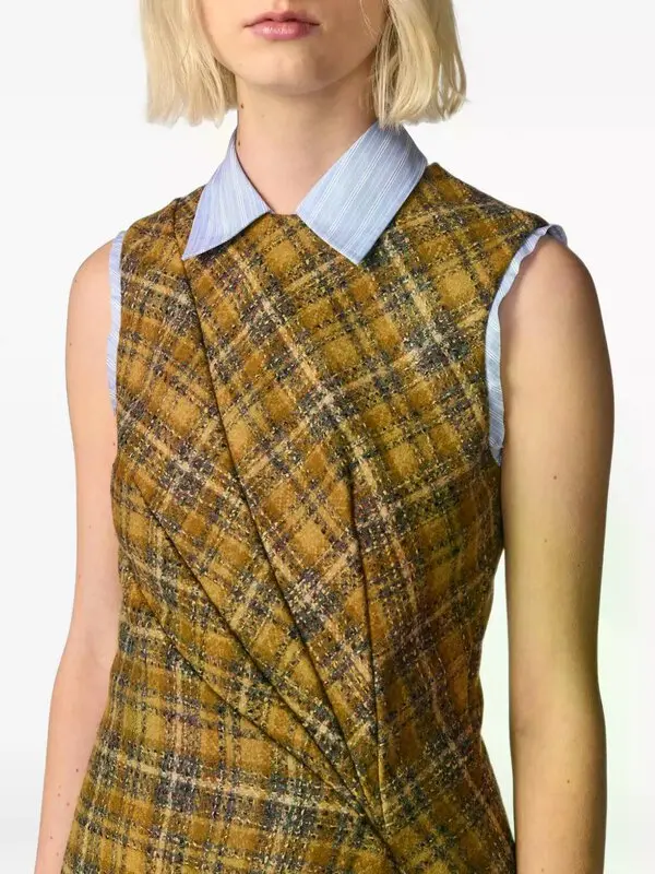 Monse Draped Tweed Mini Dress