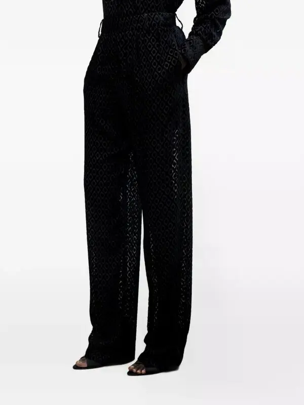 Victoria Beckham Geometric Pattern Curved-leg Trousers