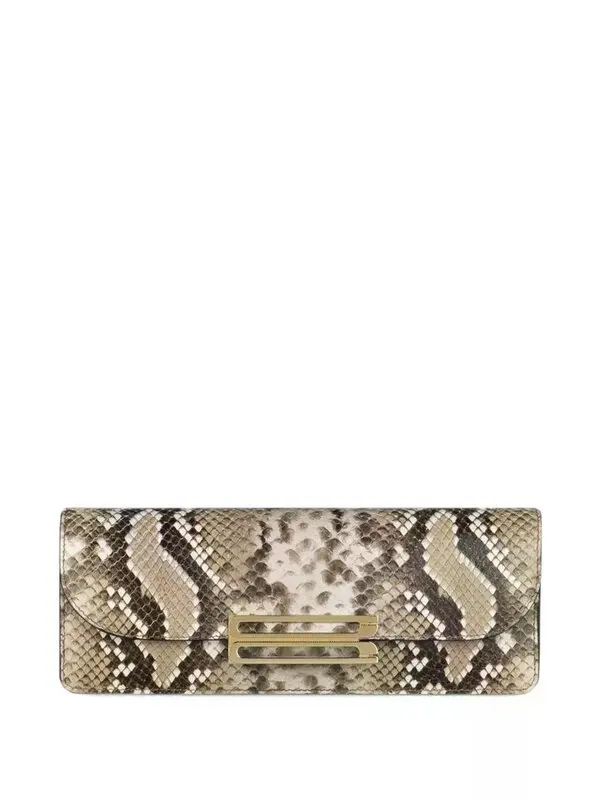 Victoria Beckham Dorian Snake-print East-west Clutch Bag