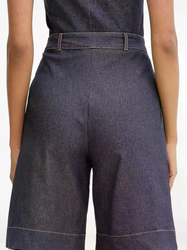 MORGAN Pleated Denim Shorts