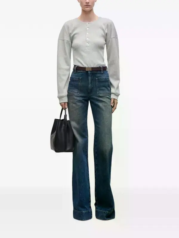 Victoria Beckham Button-fastening Sweatshirt - Grey