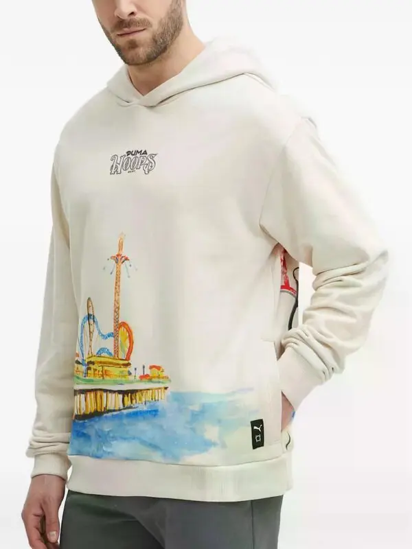 PUMA Graphic-print Hoodie - Neutrals