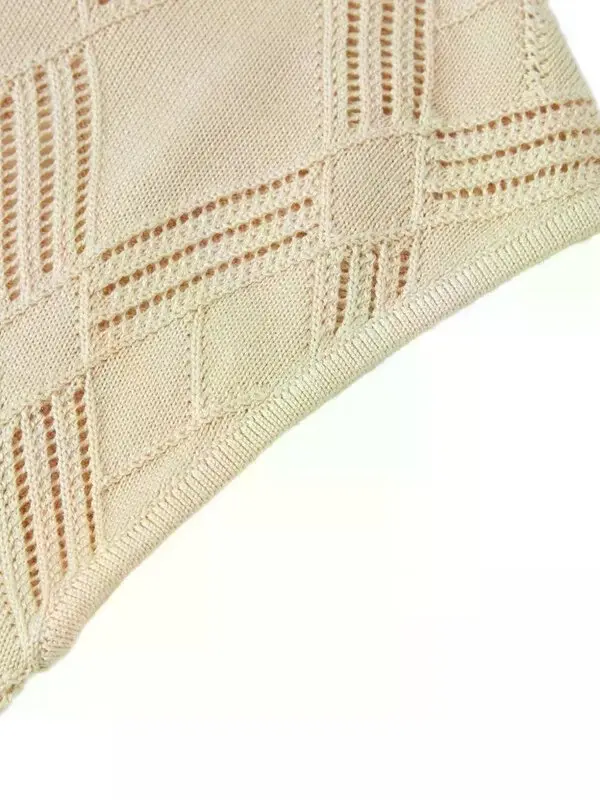 Shanghai Tang Openwork Knit Frog Fastening Top