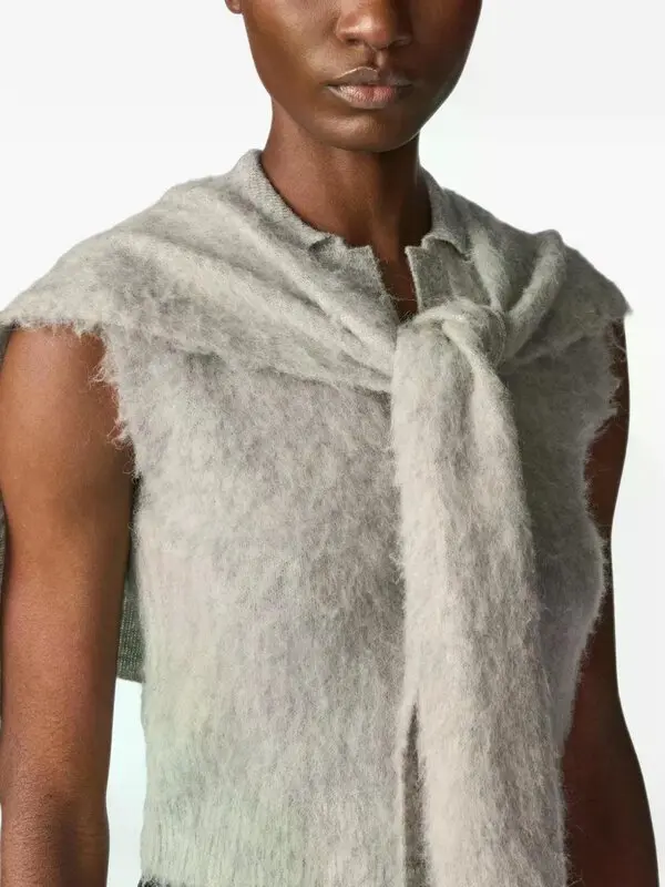 Monse Sleeveless Cropped Sweater With Integrated Scarf