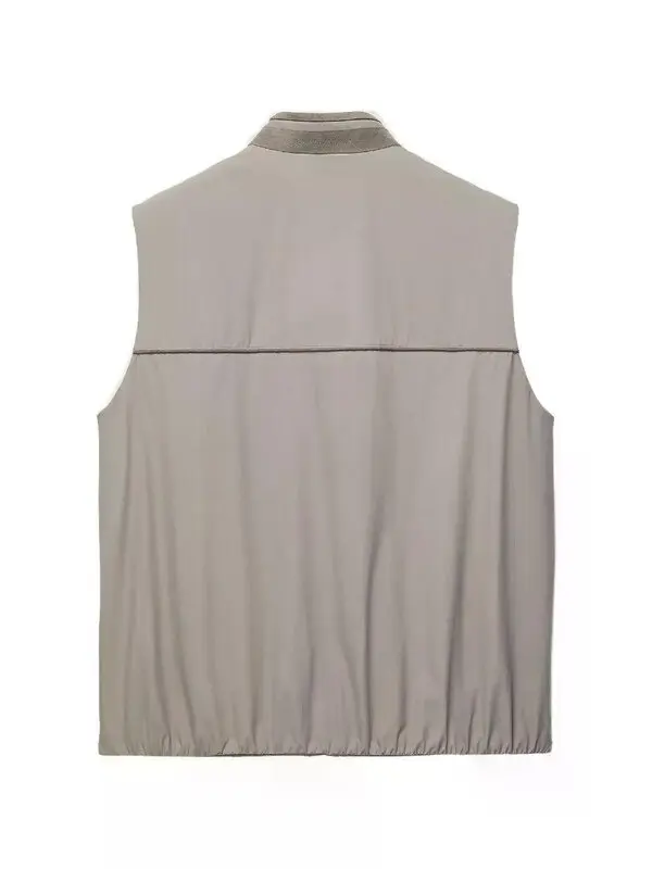 Shanghai Tang Mandarin High-neck Zip-up Vest - Neutrals