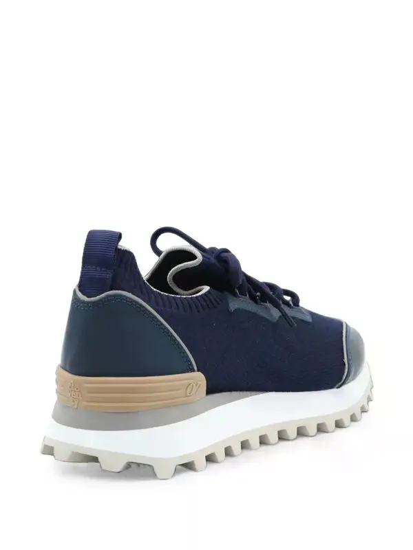 Eleventy Panelled Knit Lace-up Sneakers