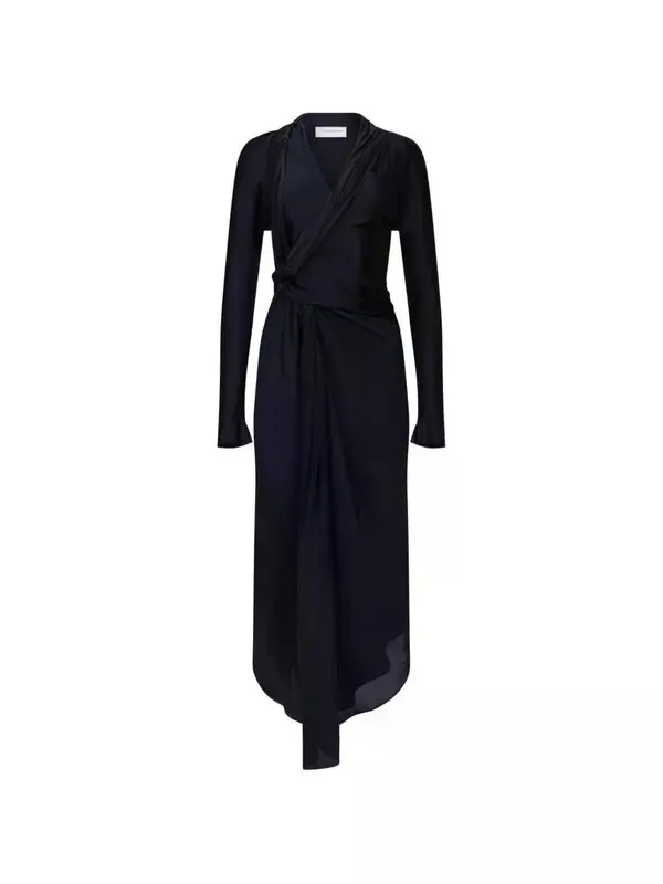 Victoria Beckham Lea Knotted Detail Midi Dress - Blue