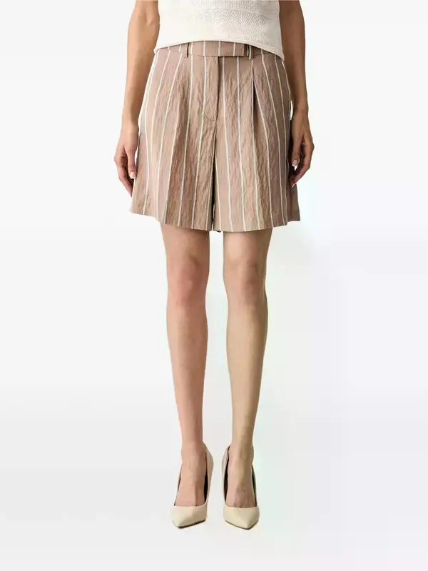 MORGAN High-waisted Striped Pleated Shorts