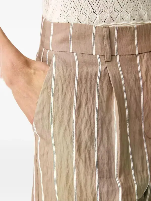 MORGAN High-waisted Striped Pleated Shorts