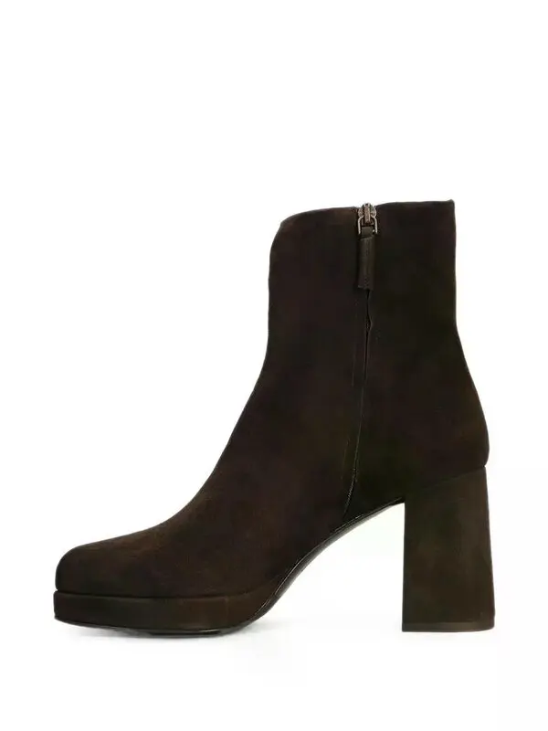 THE SELLER Suede Platform Ankle Boots - Brown