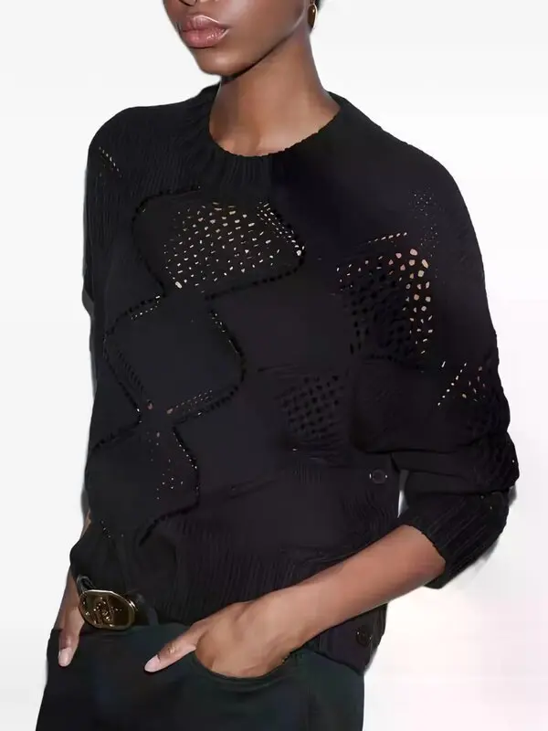 Liu Jo Open-knit Rhombus Embellished Blazer