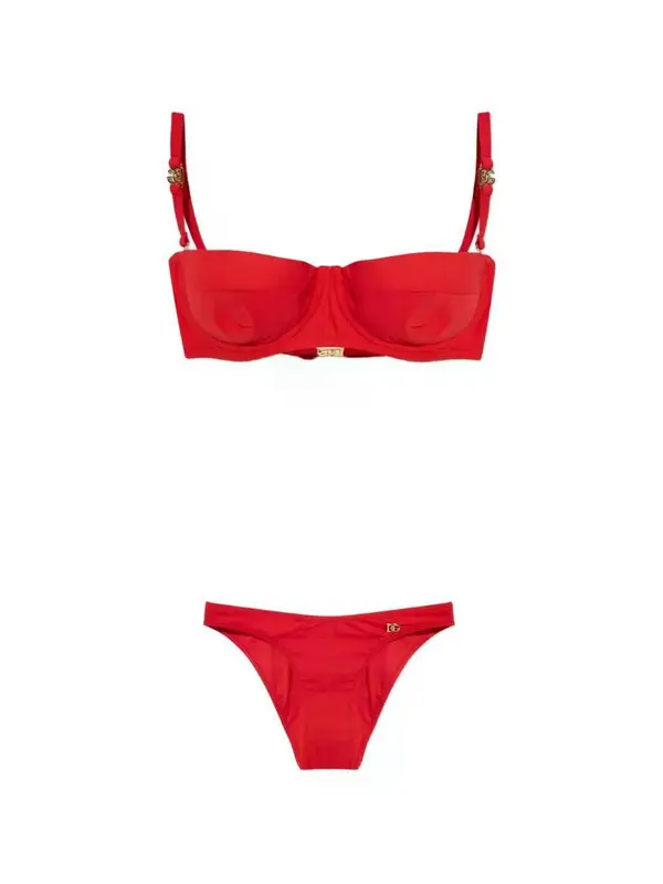 Dolce & Gabbana Logo Plaque Bikini - Red