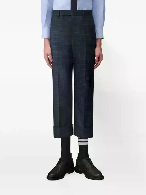 Thom Browne Windowpane-check Cropped Trousers