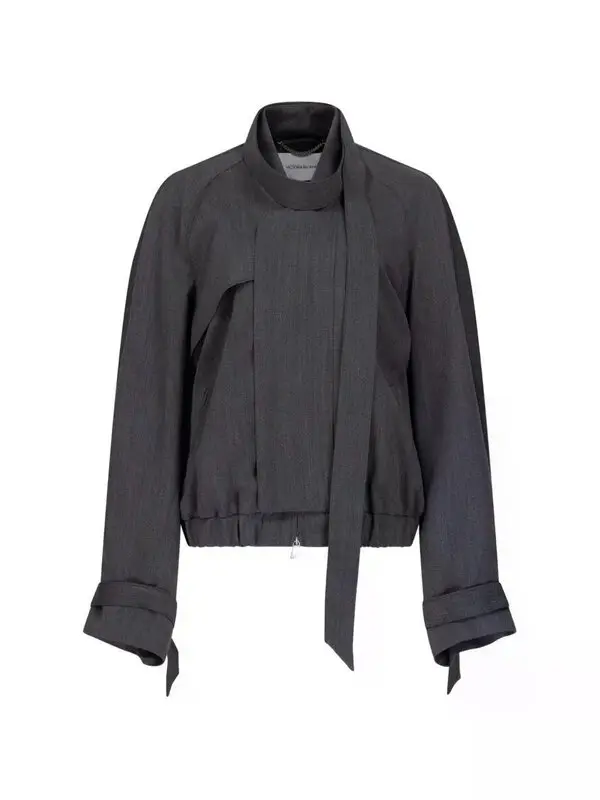Victoria Beckham Scarf-detail Jacket - Grey