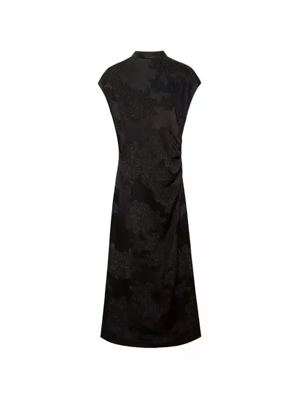 Shanghai Tang Floral Jacquard Midi Dress