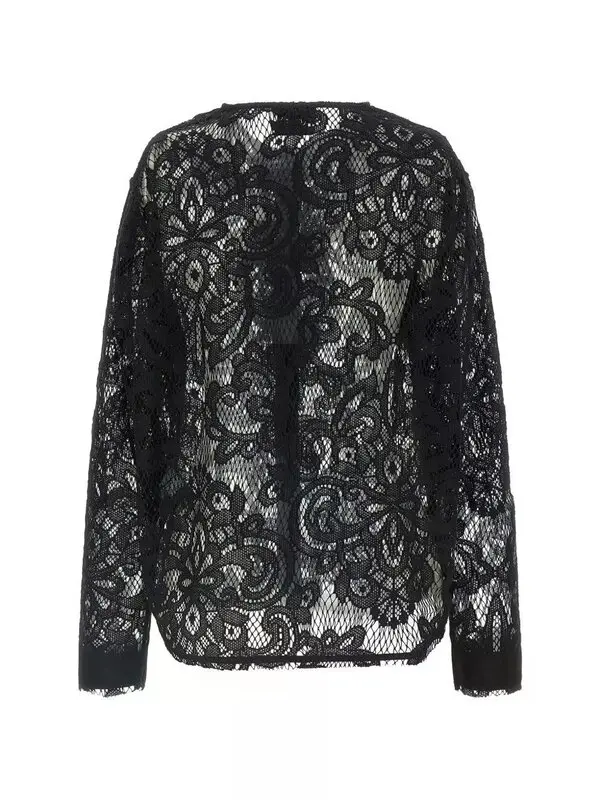 NUDE Ruffled Floral-lace Shirt