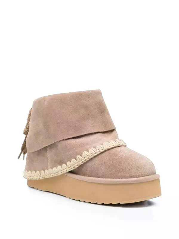 Mou Crochet-trim Ankle Boots