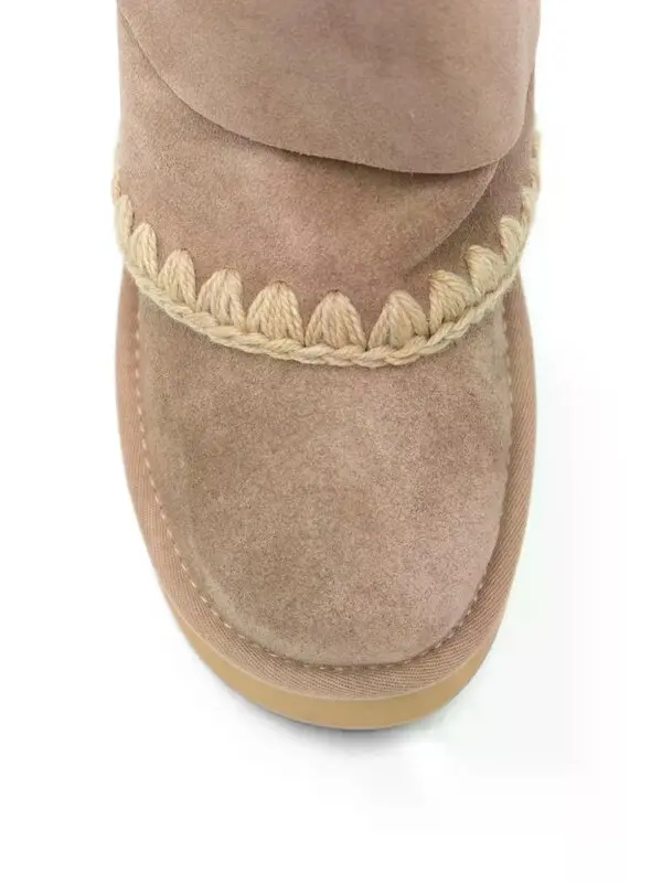Mou Crochet-trim Ankle Boots