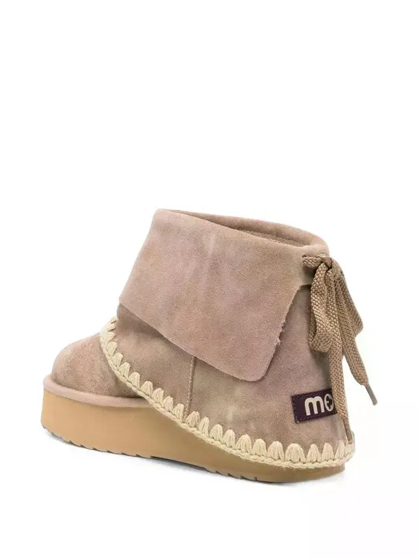 Mou Crochet Trim Ankle Boots