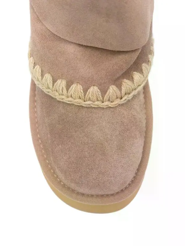 Mou Crochet Trim Ankle Boots