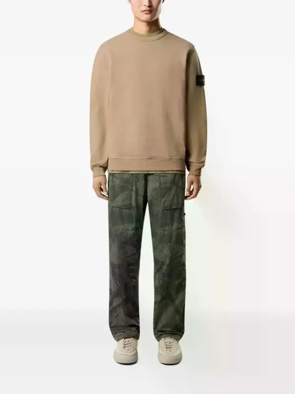 Stone Island Brushed Organic-cotton Fleece Sweatshirt - Neutrals
