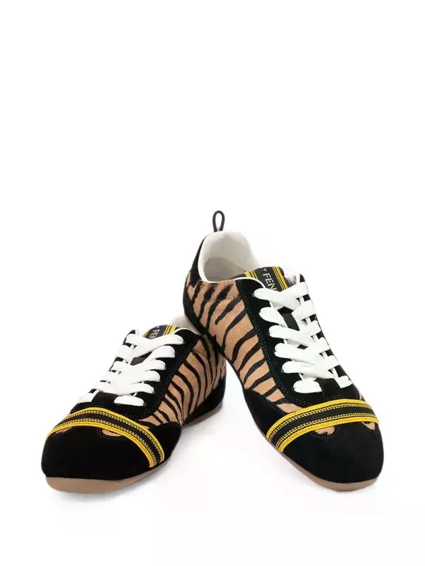 Fendi Wrap Tiger-print Panelled Sneakers