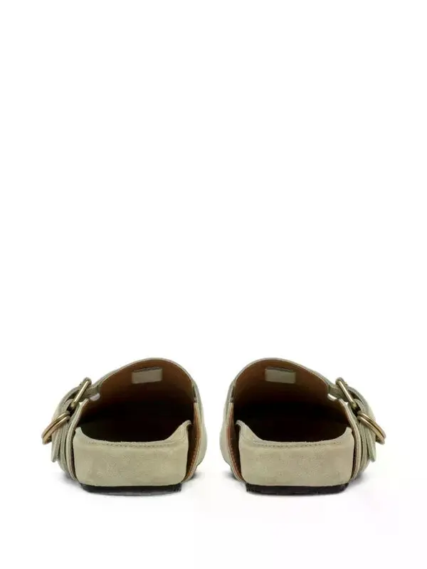 BUTTERO® Suede Buckle Strap Mules