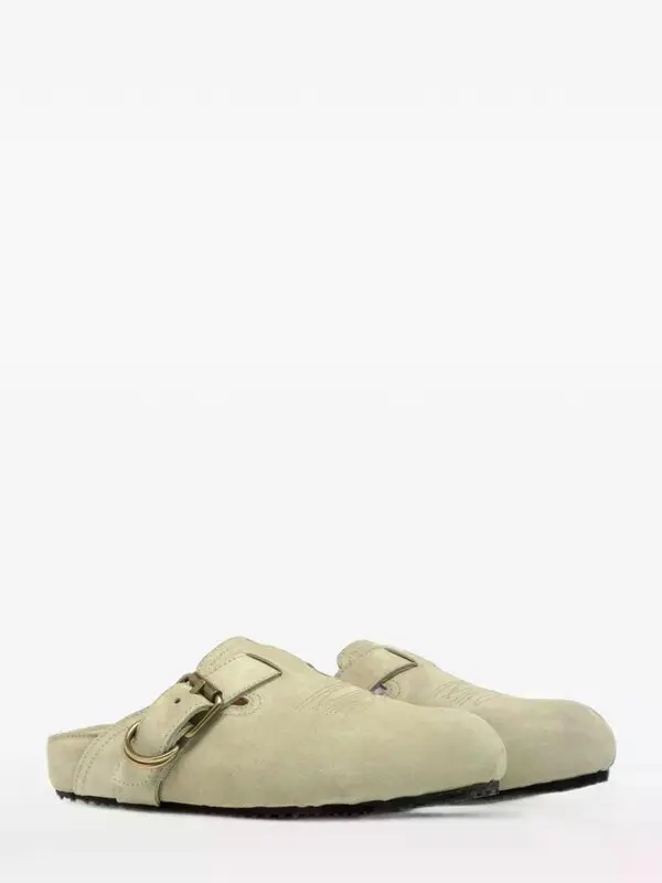 BUTTERO® Suede Buckle Strap Mules