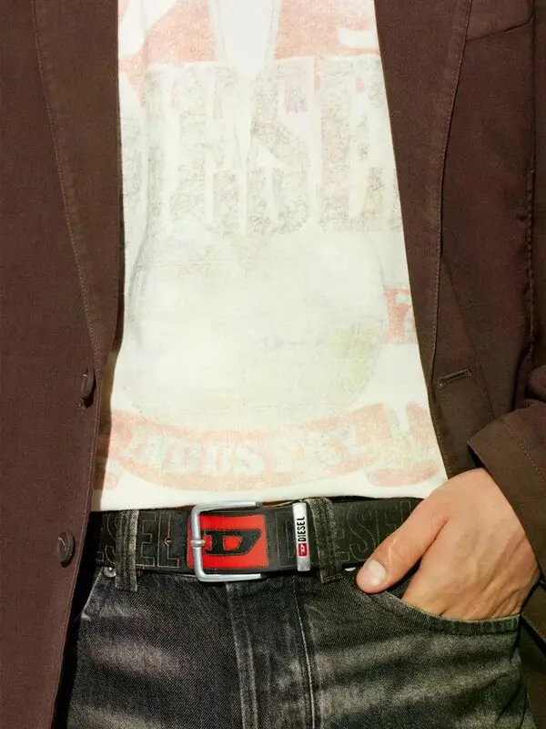 DIESEL® 4 Cm Leather Belt With Logo