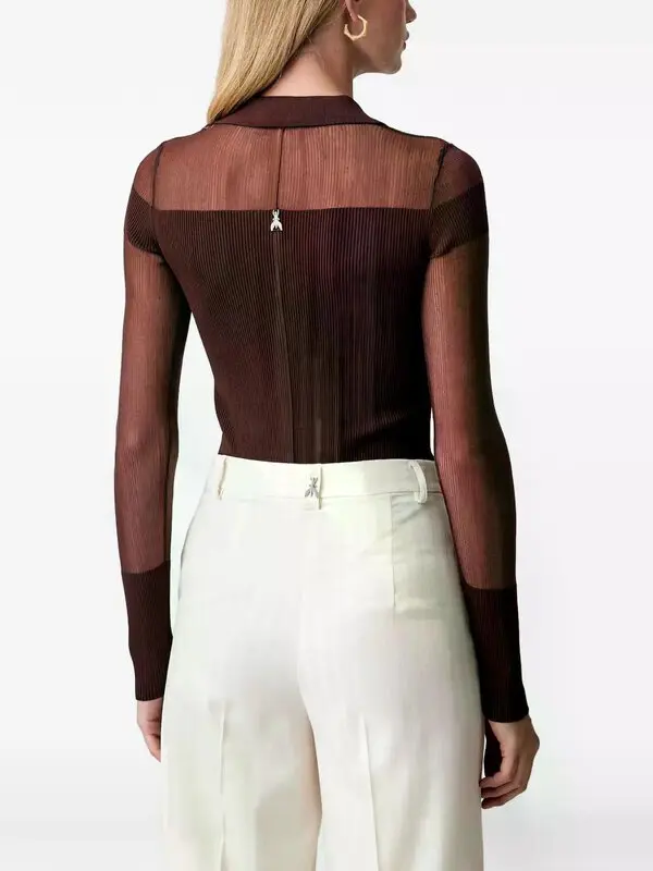 Patrizia Pepe Sheer-panelled Knitted Bodysuit