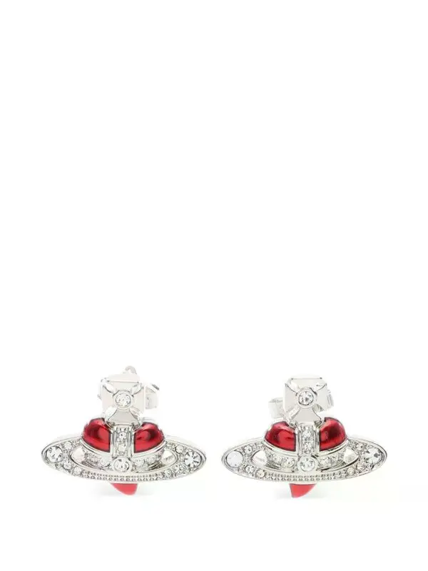 VIVIENNE WESTWOOD Diamante Heart Orb Earrings - Silver