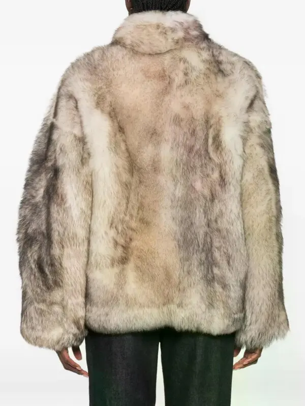 SALVATORE SANTORO Faux Fur Zip-up Coat