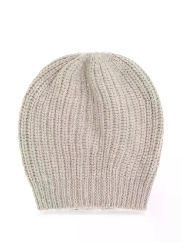Brunello Cucinelli Ribbed-knit Beanie Hat - Neutrals