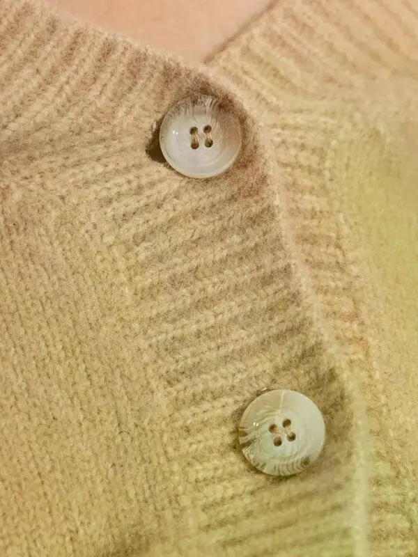 DIESEL® Cropped Buttoned Cardigan In Textured Boiled Knit