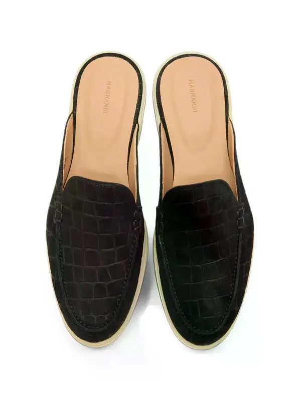 Magnanni Sofia Croc-effect Slippers - Black