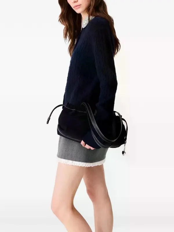 Maje Wool Cable-knit Cardigan With Embellished Collar