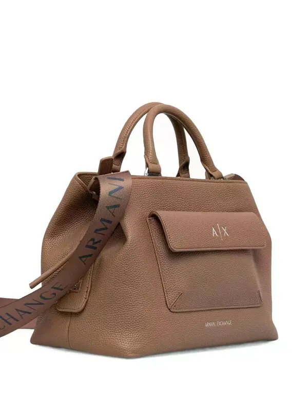 Armani Exchange Logo Plaque Tote Bag