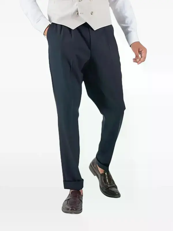 BOSS Perin Virgin Wool Trousers - Blue