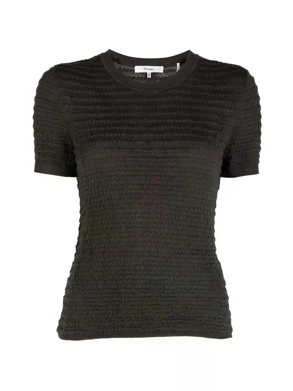 FRAME Smocked Short-sleeve Top - Brown