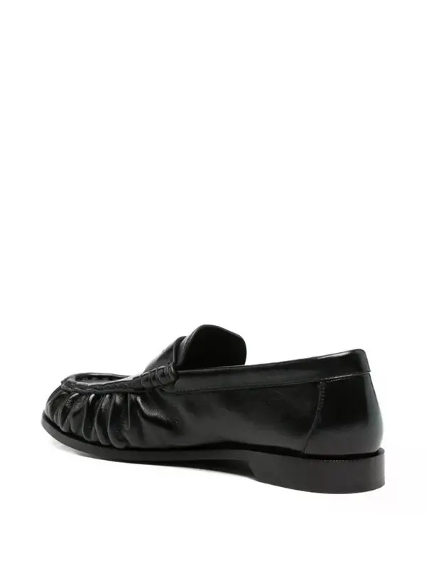 Saint Laurent Le Loafer Logo-plaque Ruched Leather Loafers