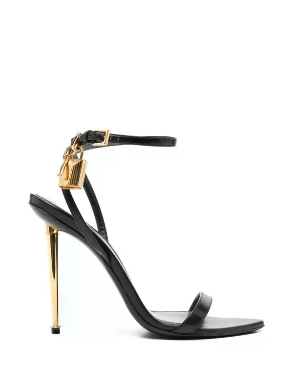 TOM FORD Padlock Leather Sandals - Black