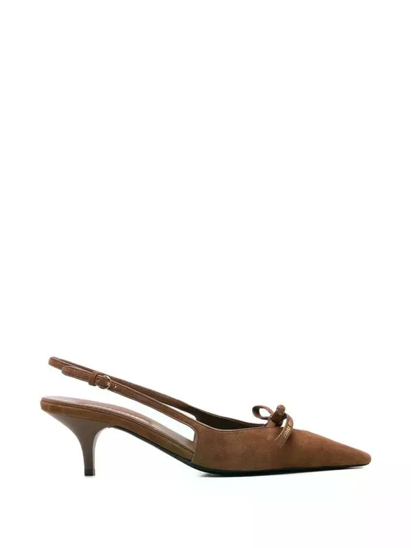 Miu Miu Calf Suede Pointed Toe Slingback Pumps