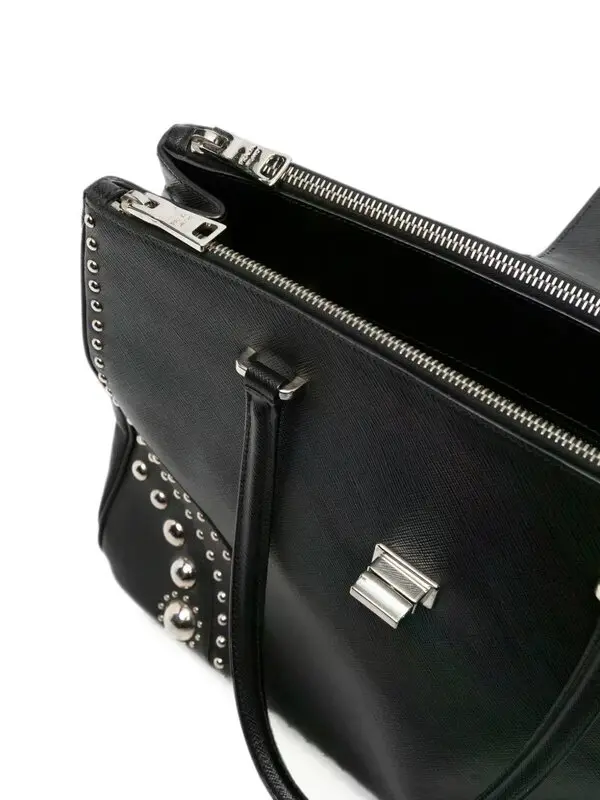 Prada Saffiano Studded Tote Bag