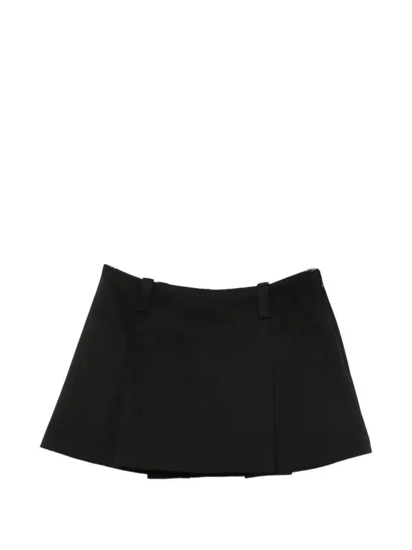 Miu Miu Logo-plaque Pleated Mini Skirt - Black