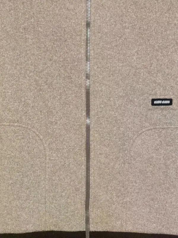 Miu Miu Fleece-texture Logo-patch Jacket