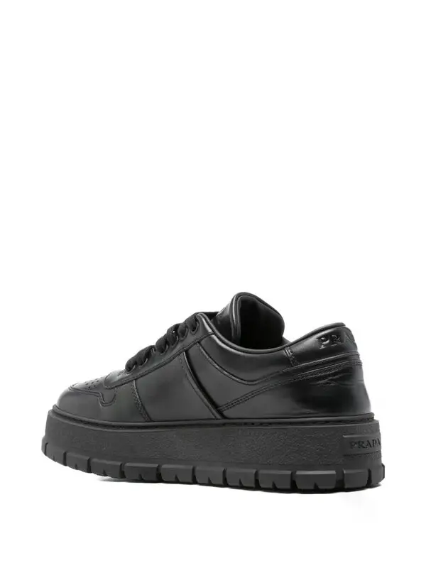 Prada Logo-plaque Leather Sneakers