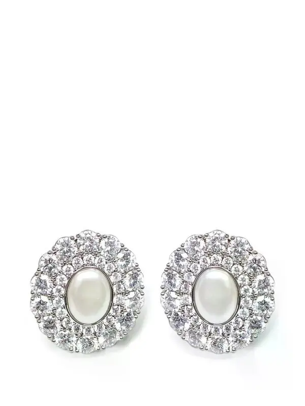 SELF-PORTRAIT Faux-pearl Crystal-embellished Earrings