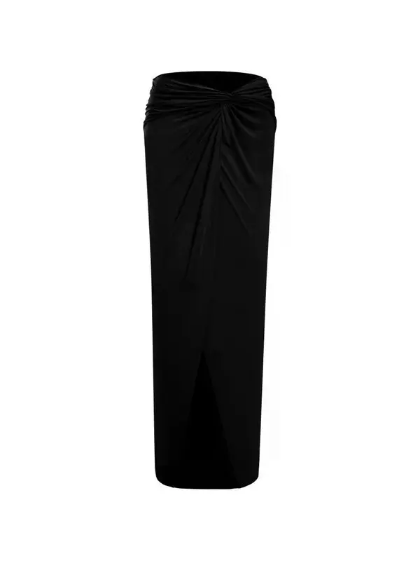 12 STOREEZ Siesta Twisted-front Skirt - Black