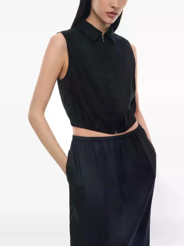 12 STOREEZ Bessette Zip-up Linen Waistcoat
