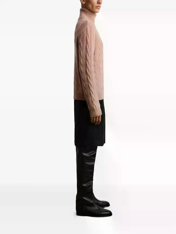 12 STOREEZ Cable-knit Turtleneck Sweater